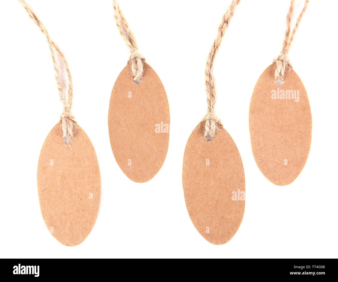 Brown tags isolated on white Stock Photo - Alamy