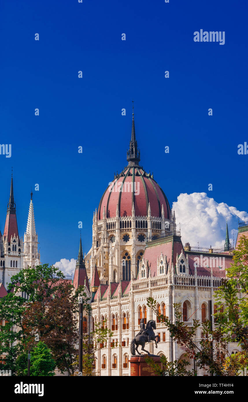 Hungarian Parliament wonderful gothic dome, built in neogothic style at ...