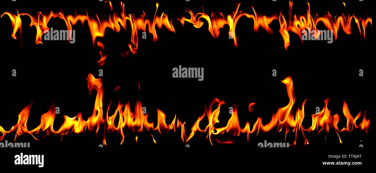 Fire flames on Abstract art black background Stock Photo - Alamy