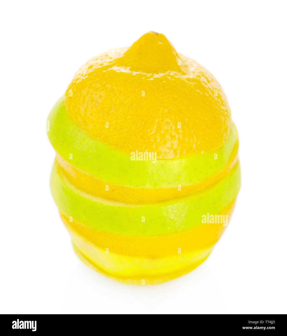 Stack of sliced fruits isolated on white Stock Photo - Alamy