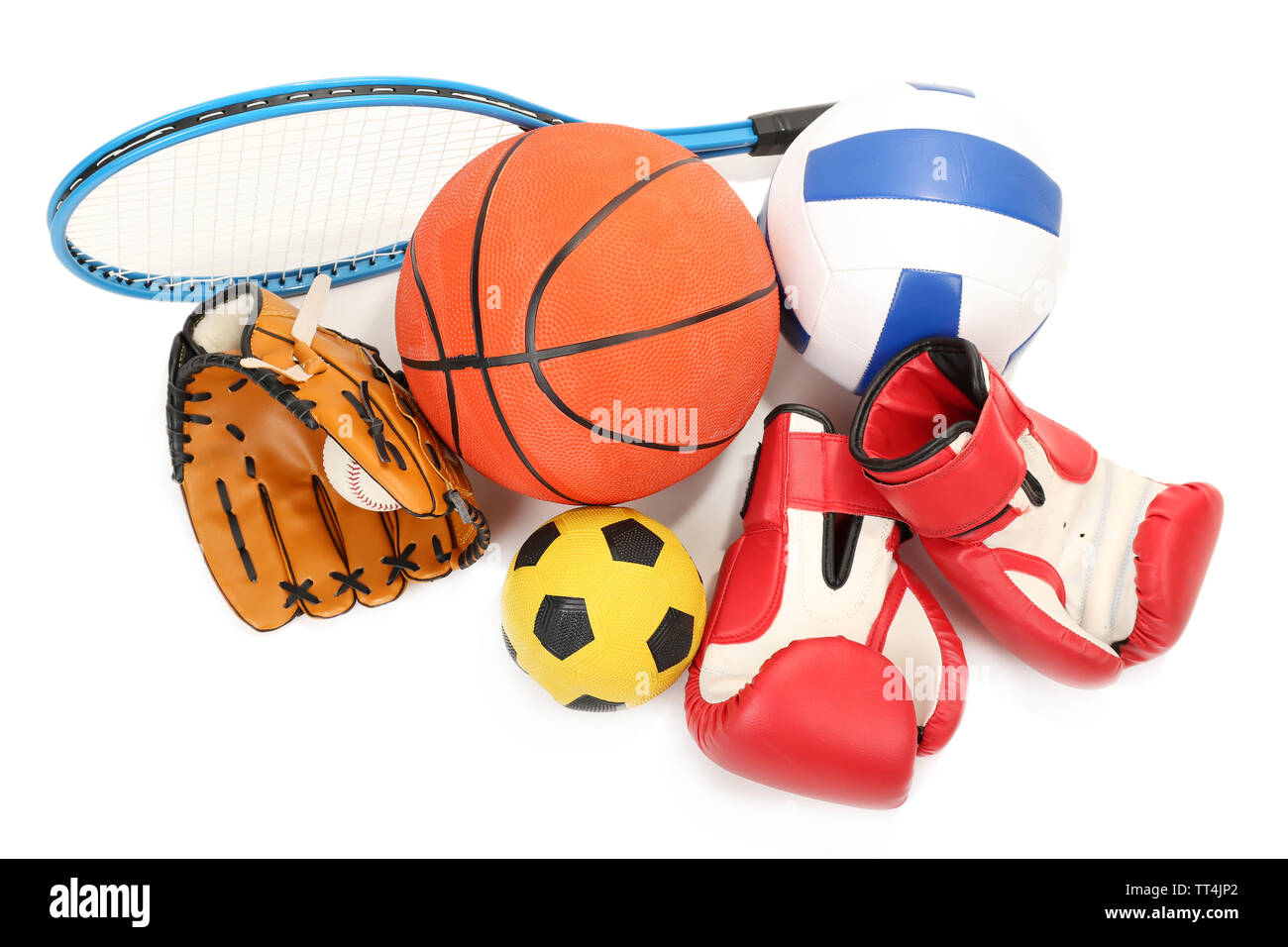 Sports equipment isolated on white Stock Photo - Alamy