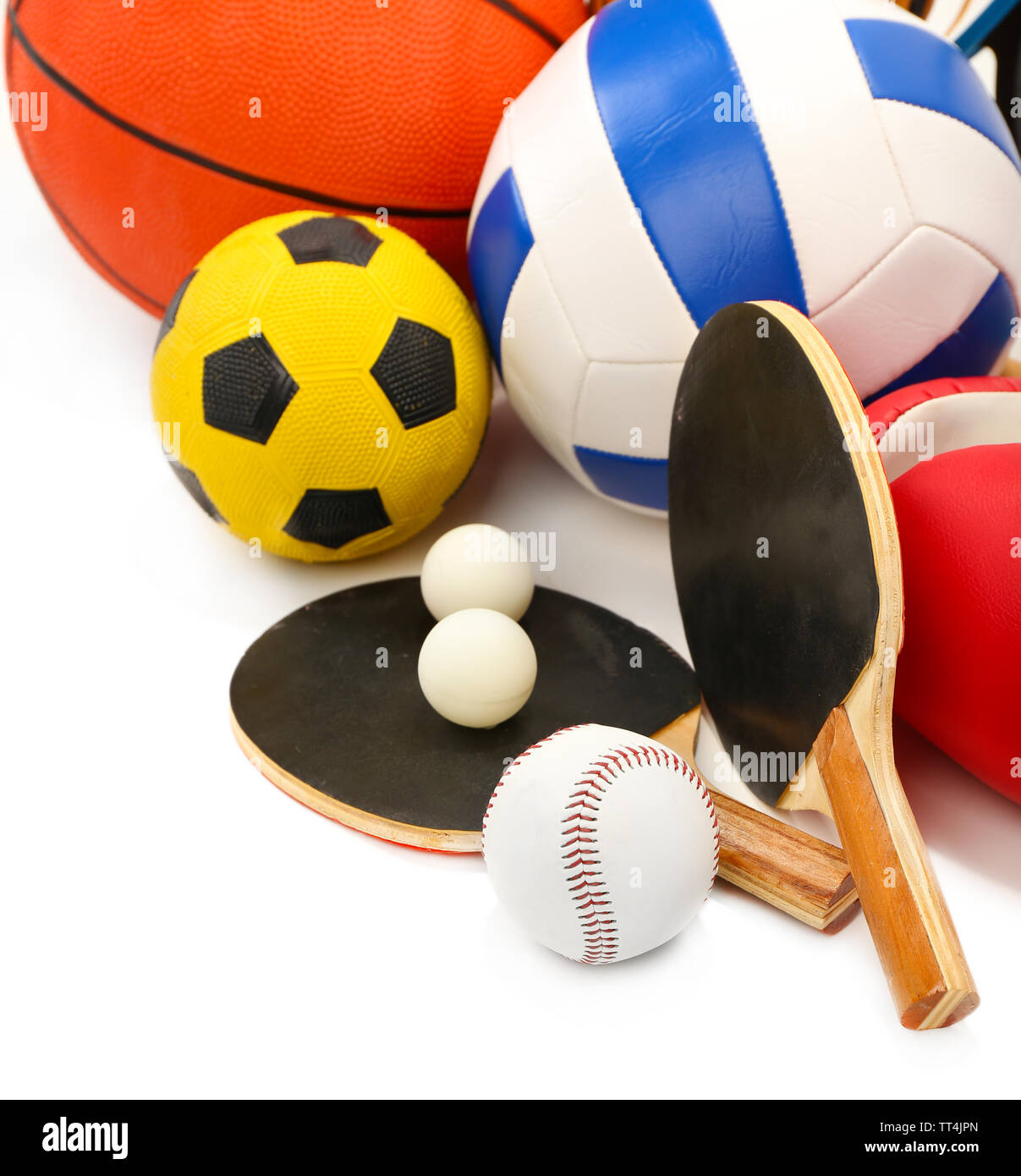 Sports equipment isolated on white Stock Photo - Alamy