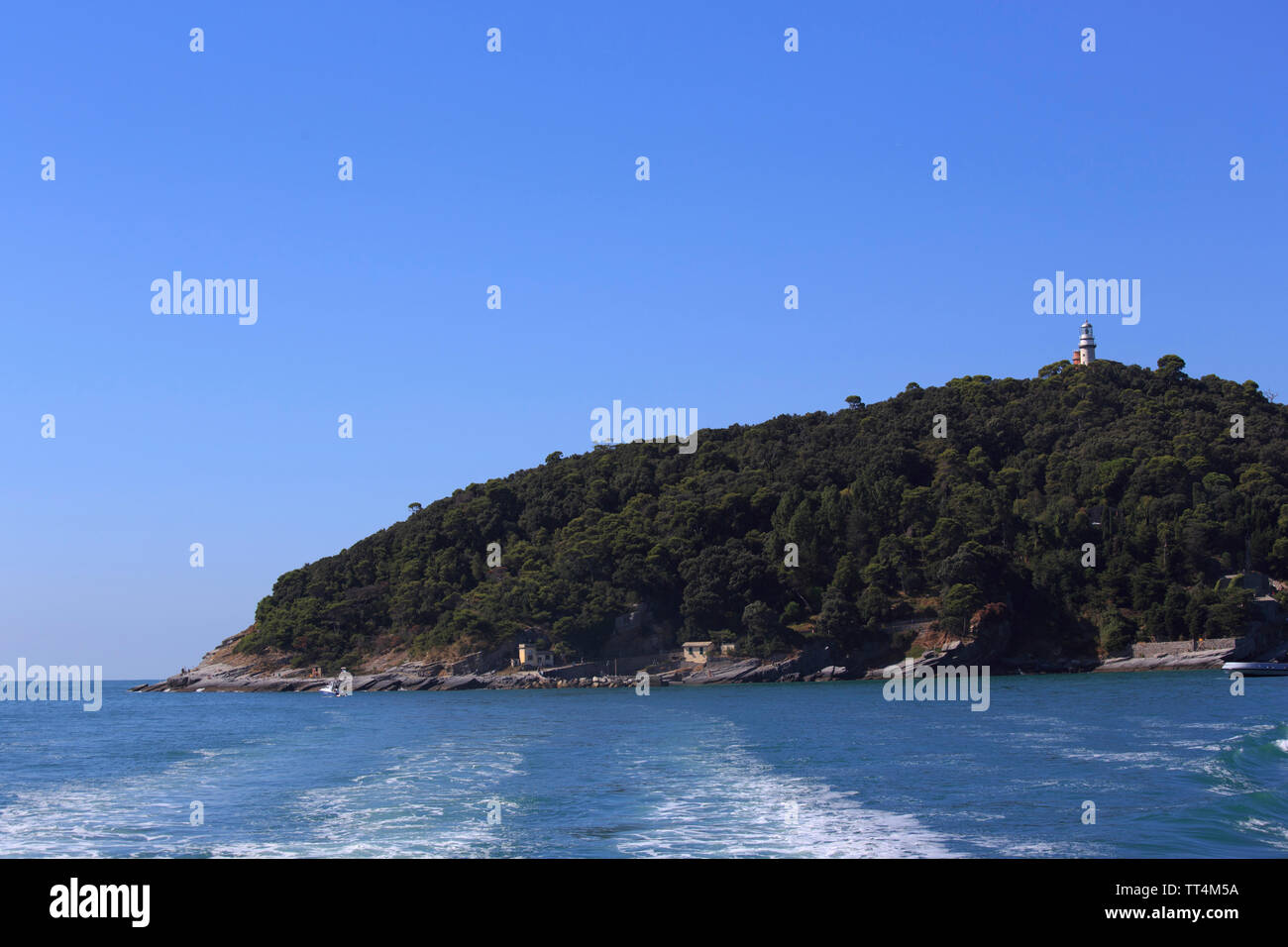 Tino island, Italy - September 13, 2013: view of Tino island with ...