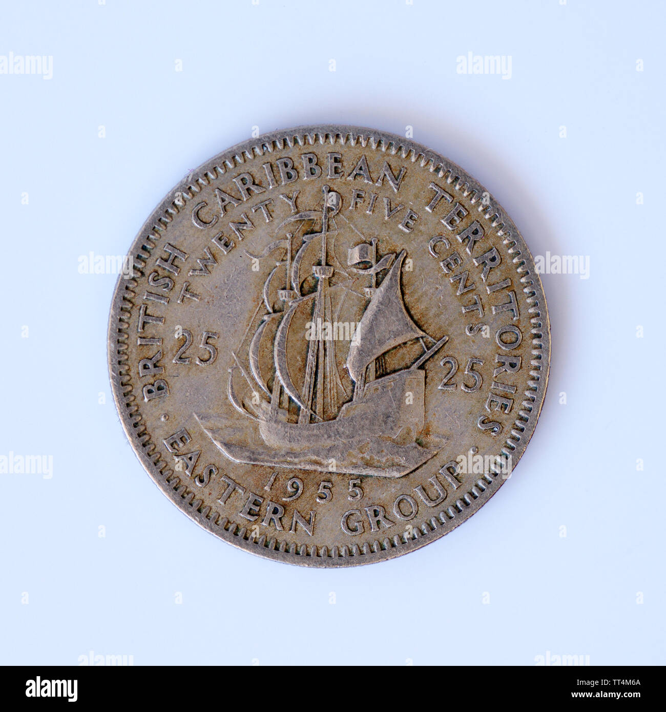 British Caribbean Territories 25 cents Elizabeth II Coin - 1955 Stock ...