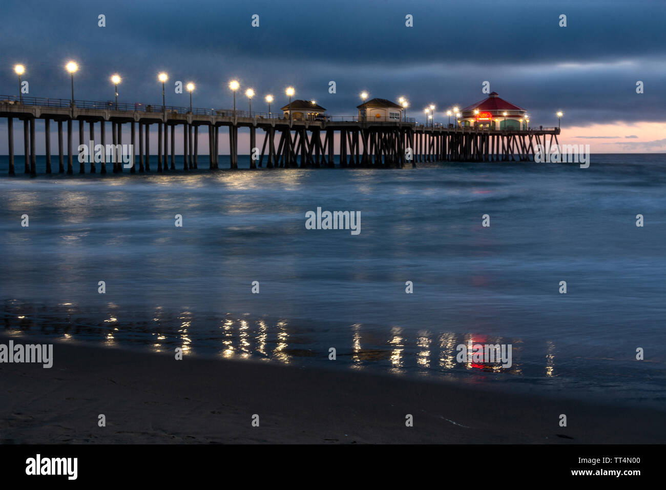 Huntington Beach, CA / USA - March 27, 2019: The Huntington Beach Pier ...