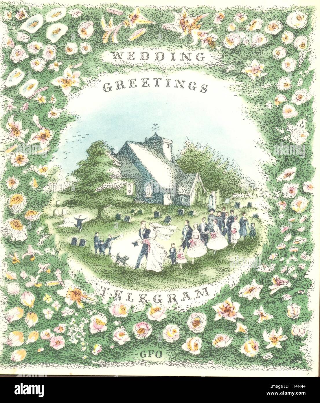 GPO Wedding Greetings Telegram by Elizabeth Corsellis 1957 Stock Photo ...