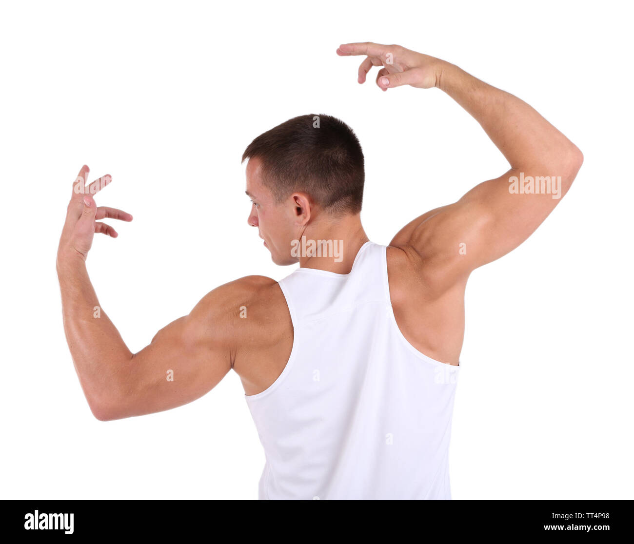 Handsome and strong young man isolated on white Stock Photo - Alamy