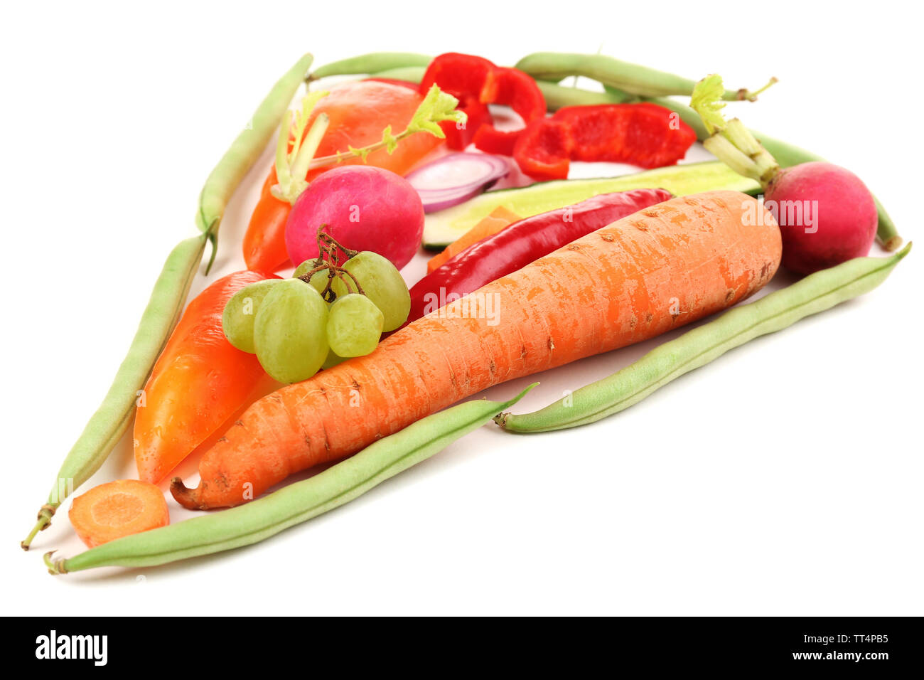 Fresh organic vegetables and fruits isolated on white Stock Photo - Alamy
