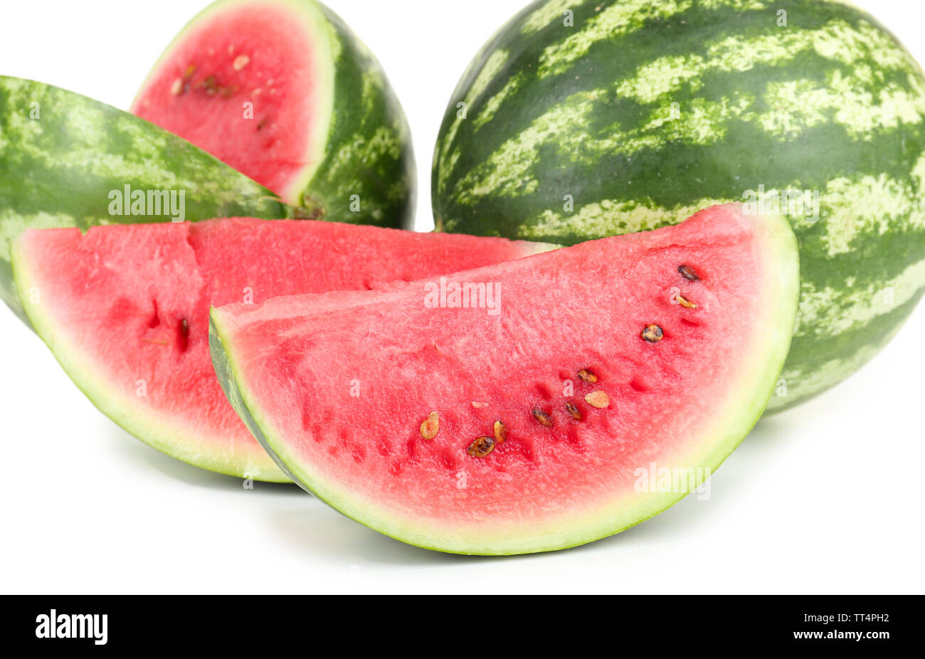 Juicy watermelons isolated on white Stock Photo - Alamy
