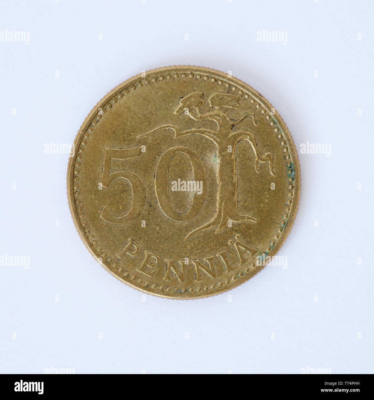 Finland 50 Penniä Coin - 1976 Stock Photo - Alamy