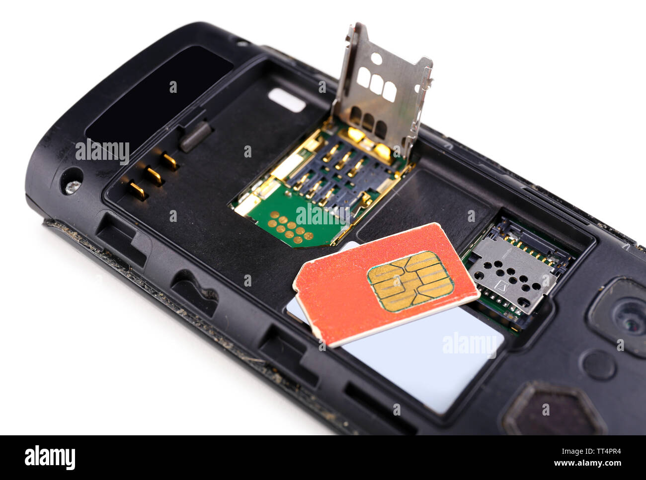 Sim card and smart phone isolated on white Stock Photo - Alamy