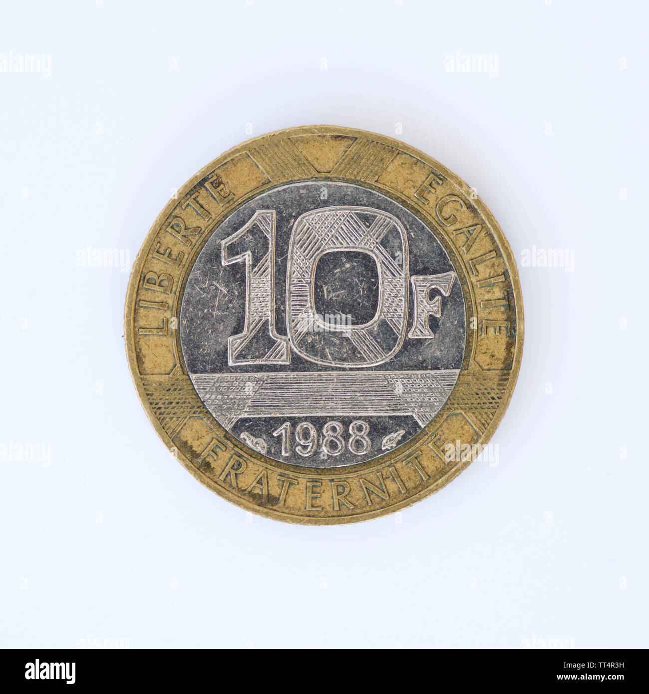 France 10 Francs Coin - 1988 Stock Photo - Alamy