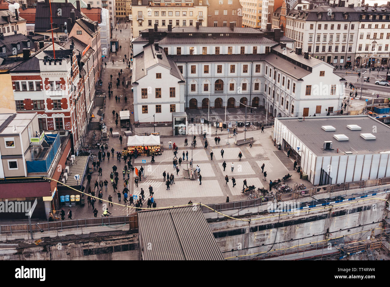 Editorial 27.03.2019 Stockholm Sweden. People at the square at Slussen ...