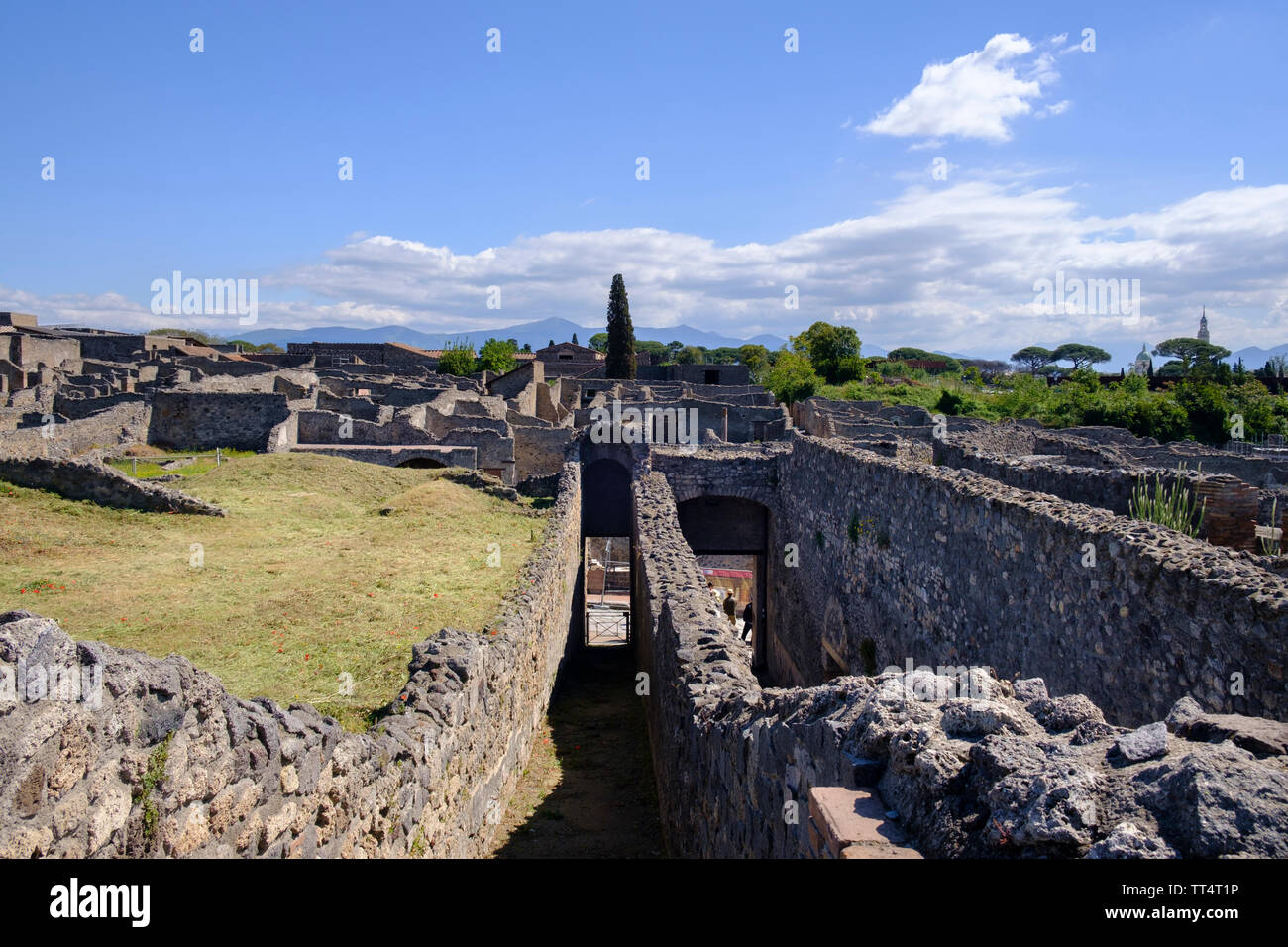 Ruins in the archaeological excavations of the ancient Roman town of ...