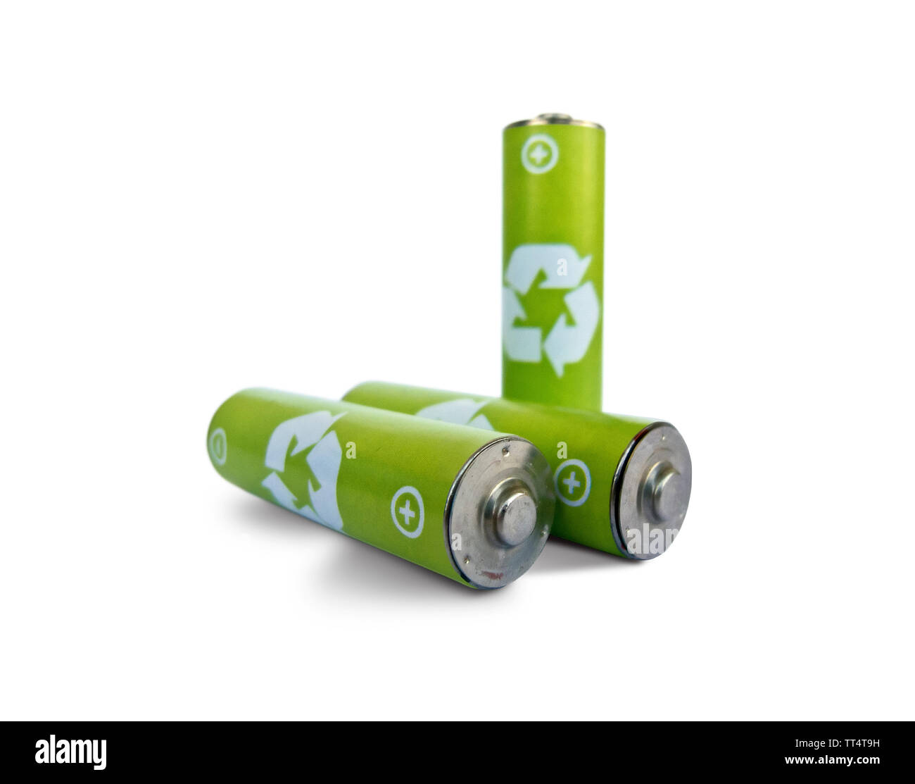 Batteries isolated on white Stock Photo - Alamy
