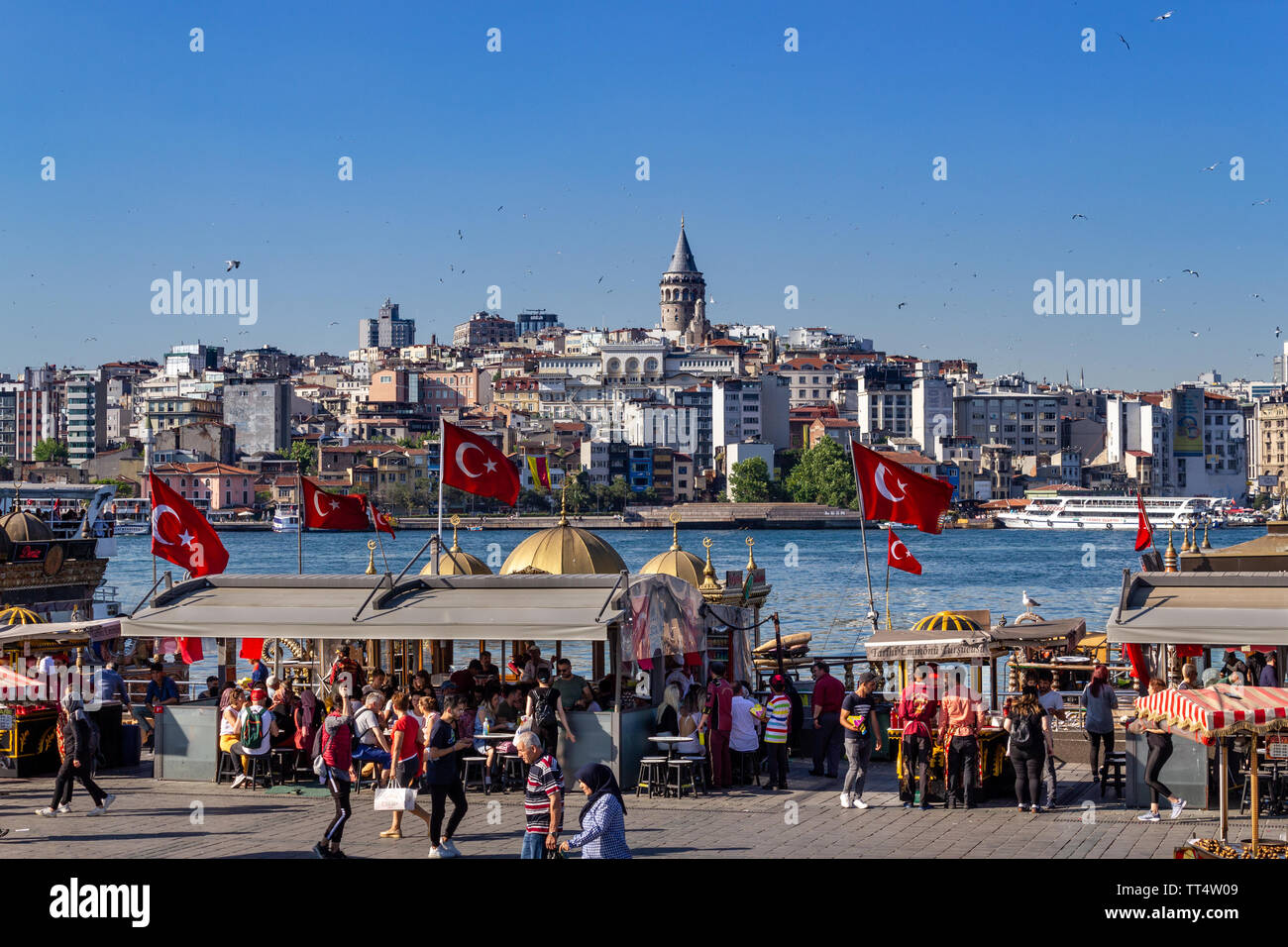 Istanbul, Eminonu / Turkey - May 30 2019: Istanbul landscape, Eminonu ...