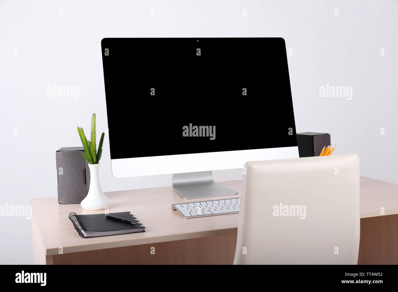 Office workplace with modern computer Stock Photo - Alamy