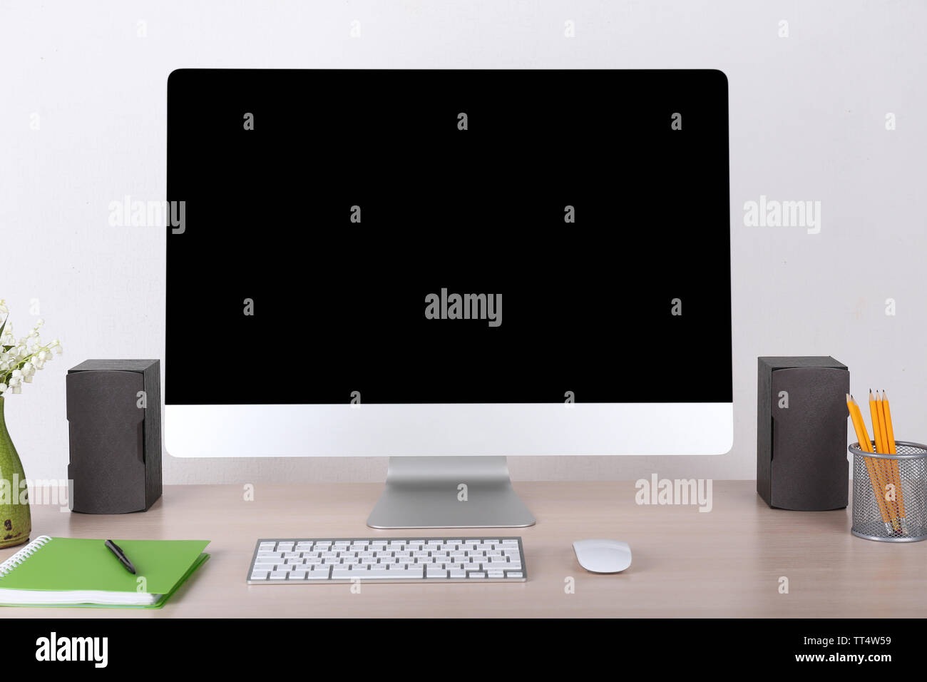 Office workplace with modern computer Stock Photo - Alamy