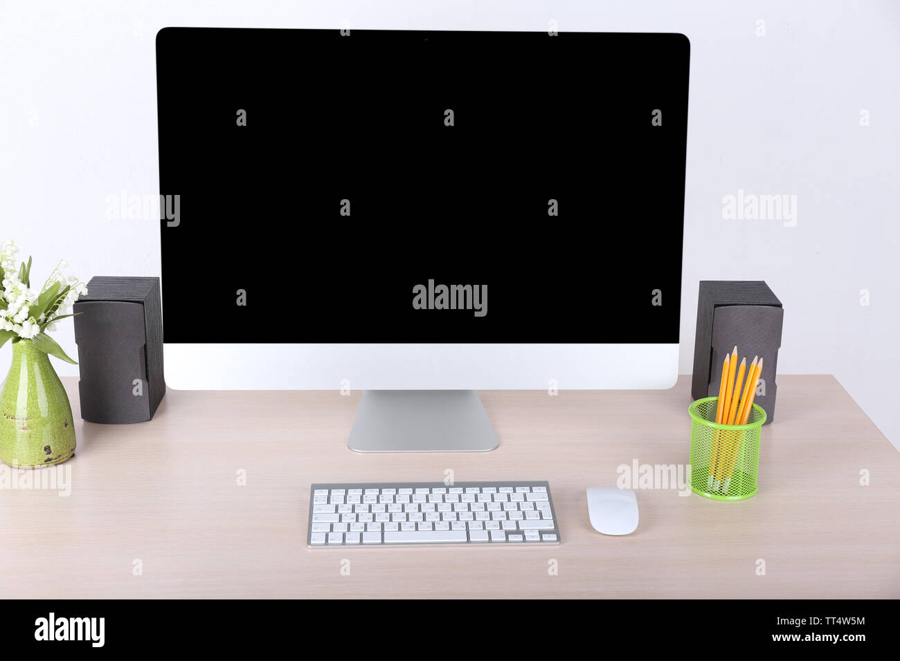 Office workplace with modern computer Stock Photo - Alamy