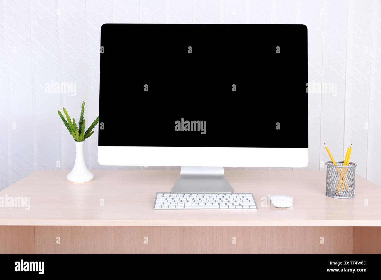 Office workplace with modern computer Stock Photo - Alamy