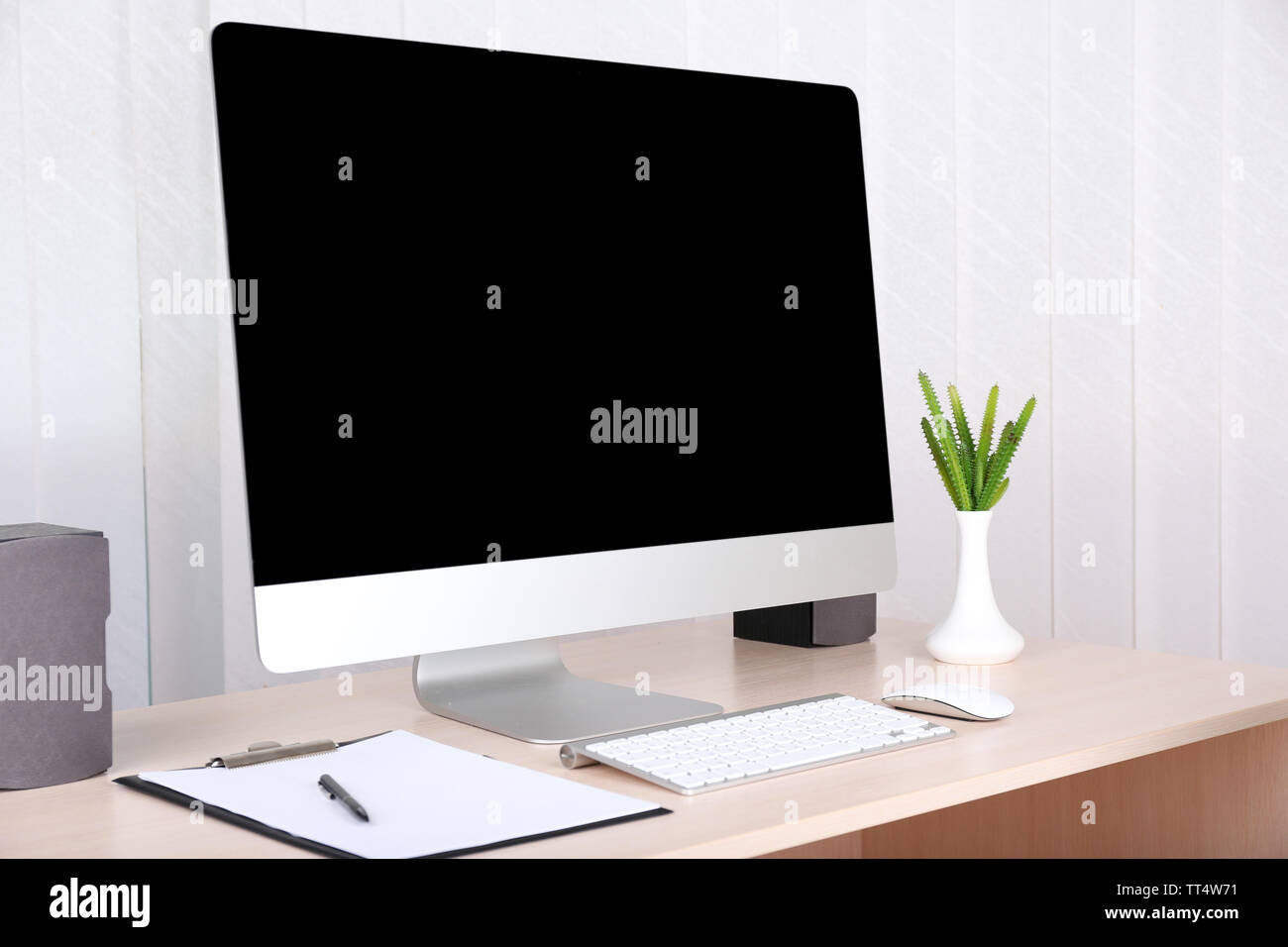 Office workplace with modern computer Stock Photo - Alamy