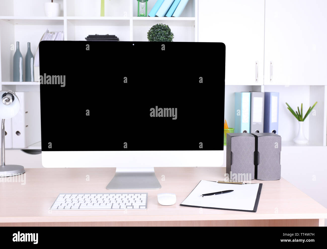 Office workplace with modern computer Stock Photo - Alamy