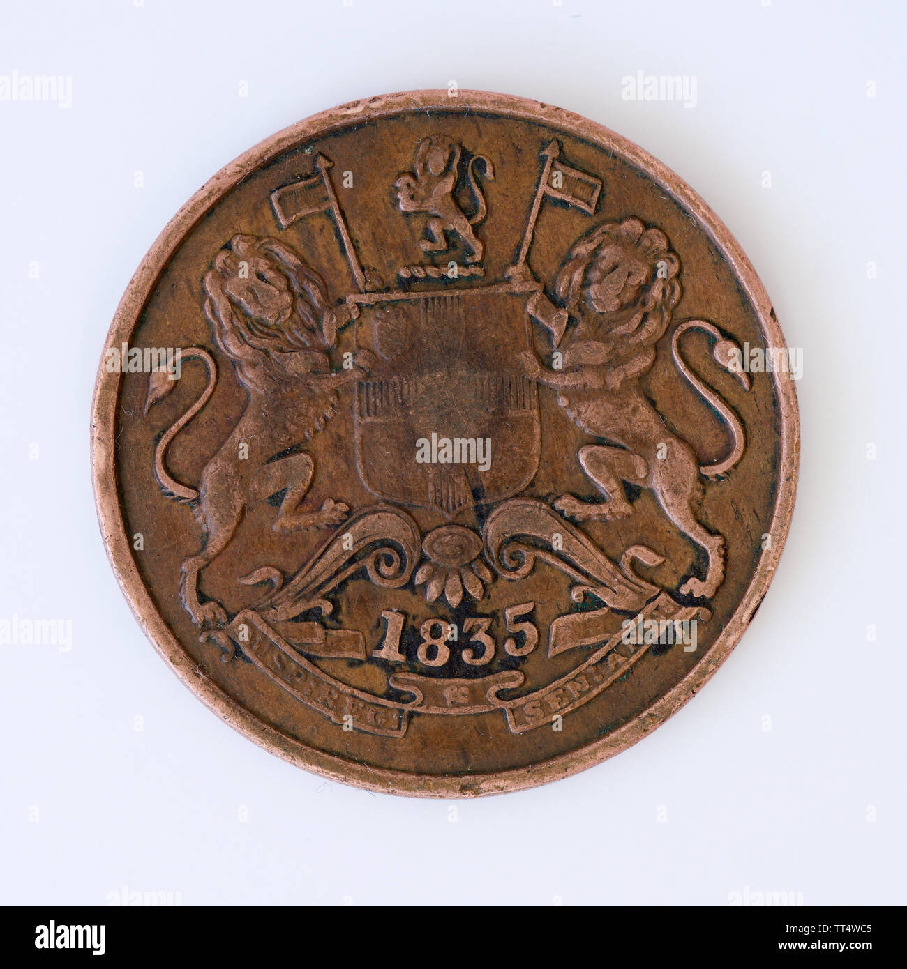 India ½ Anna Coin - 1835 Stock Photo - Alamy