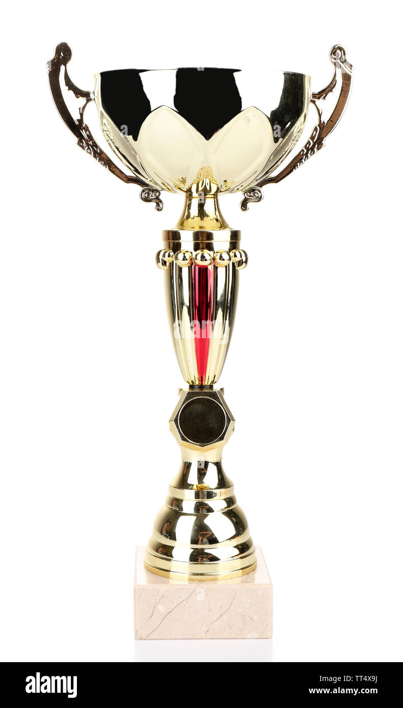 Trophy cup isolated on white Stock Photo - Alamy