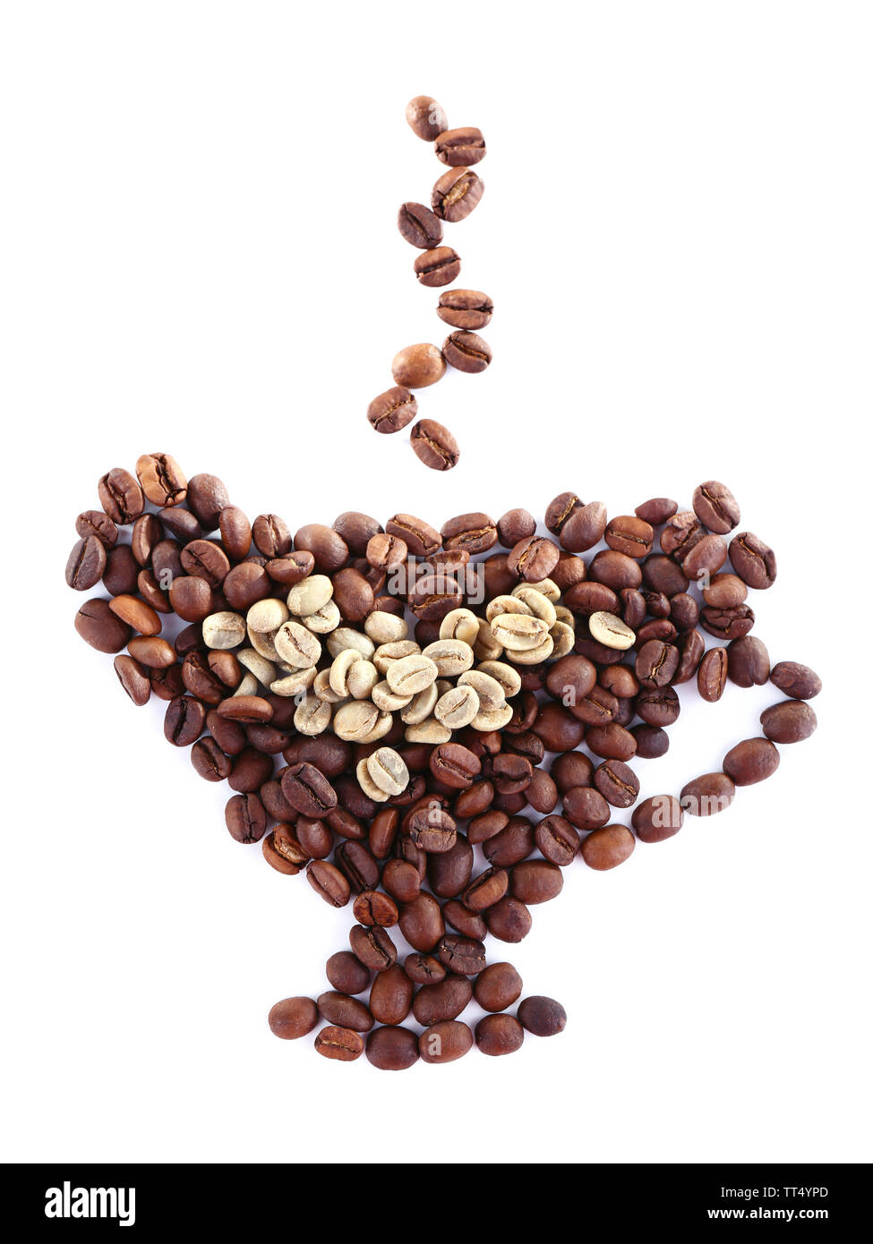 Cup shaped coffee beans isolated on white Stock Photo - Alamy