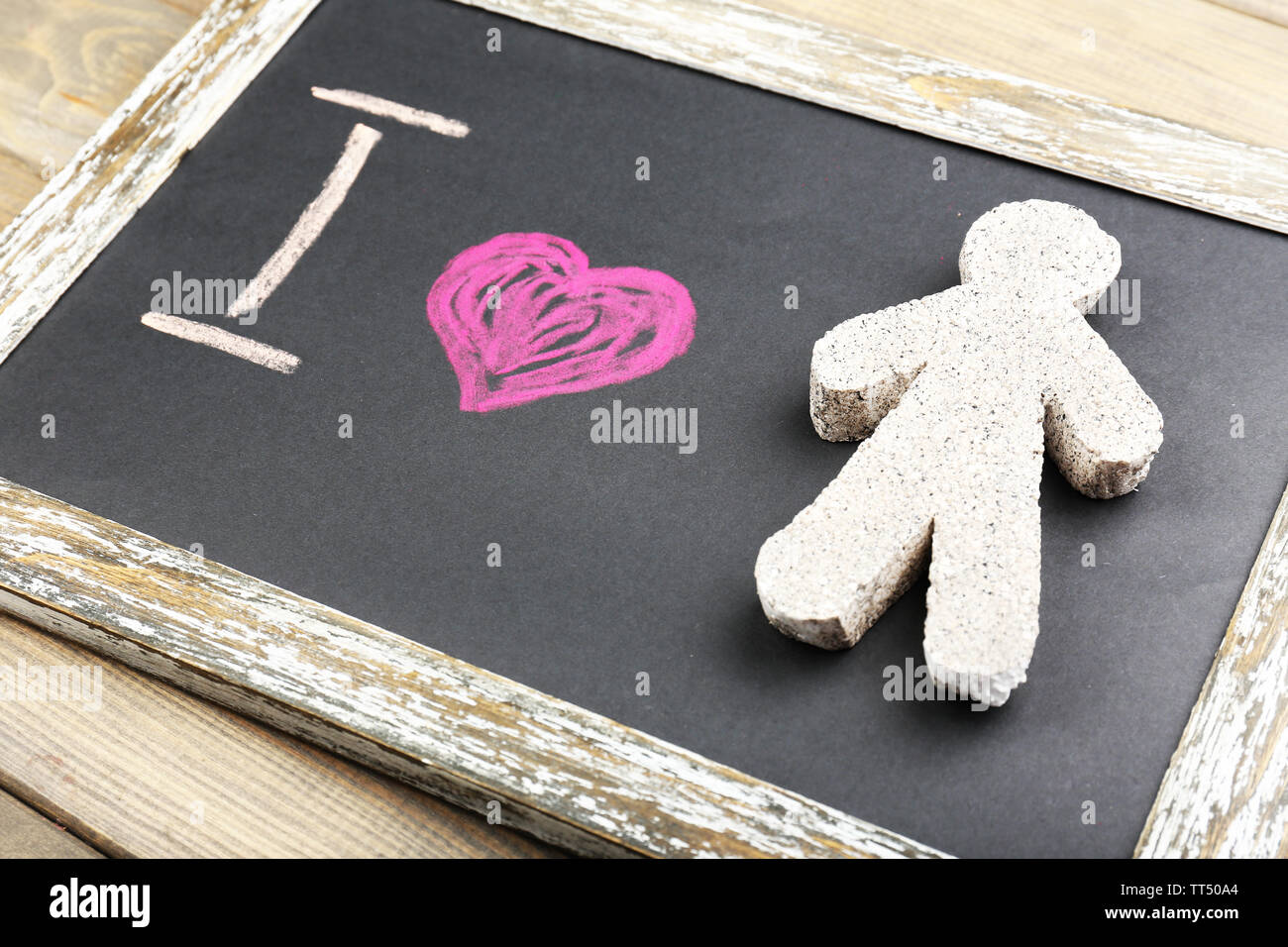 I love man written on chalkboard, close-up Stock Photo - Alamy