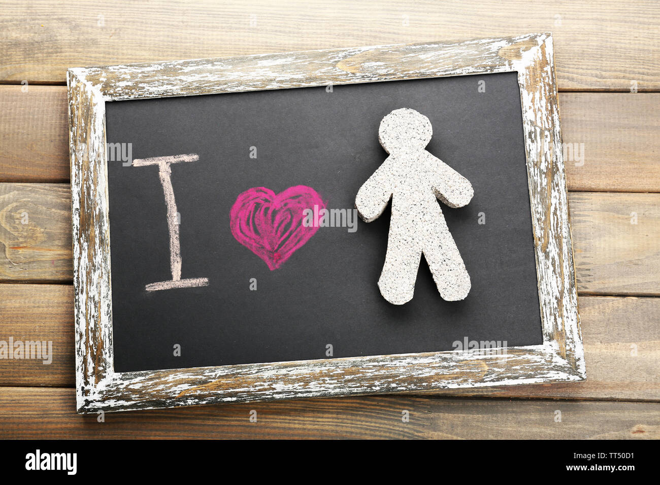 I love man written on chalkboard, close-up Stock Photo - Alamy