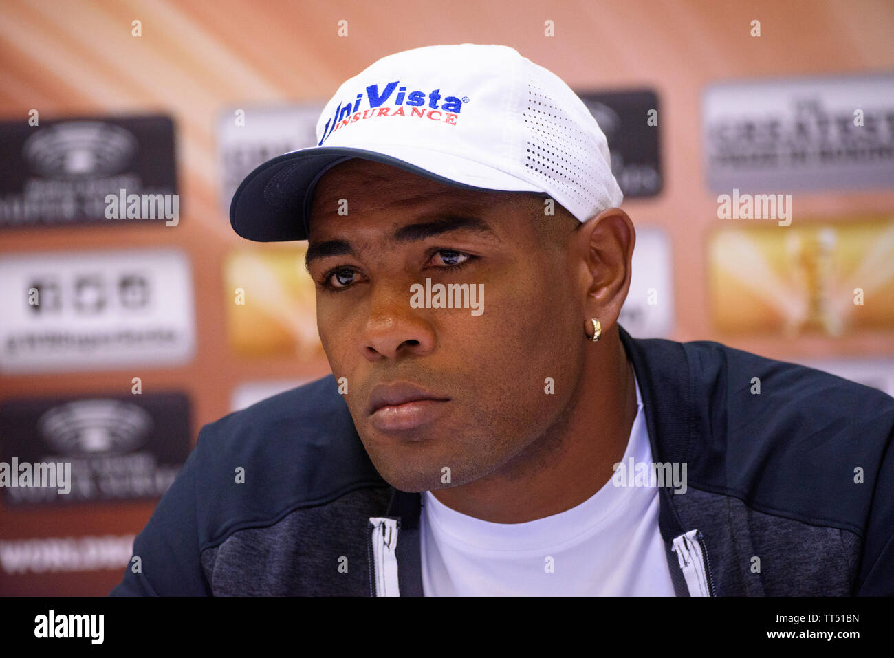 RIGA, LATVIA. 13th of June 2019. Yunier Dorticos, Cuban professional ...