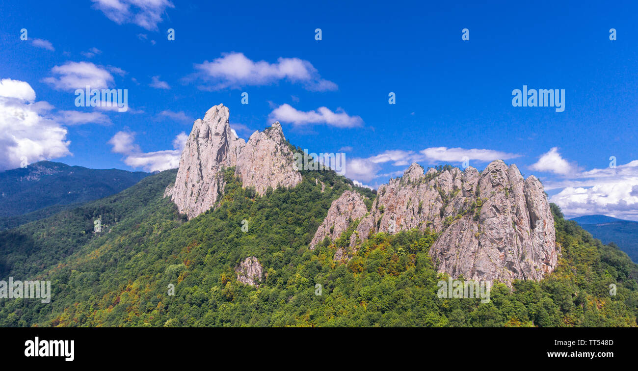 Aerial view. Rock massif. Forest covered a large rock Stock Photo - Alamy