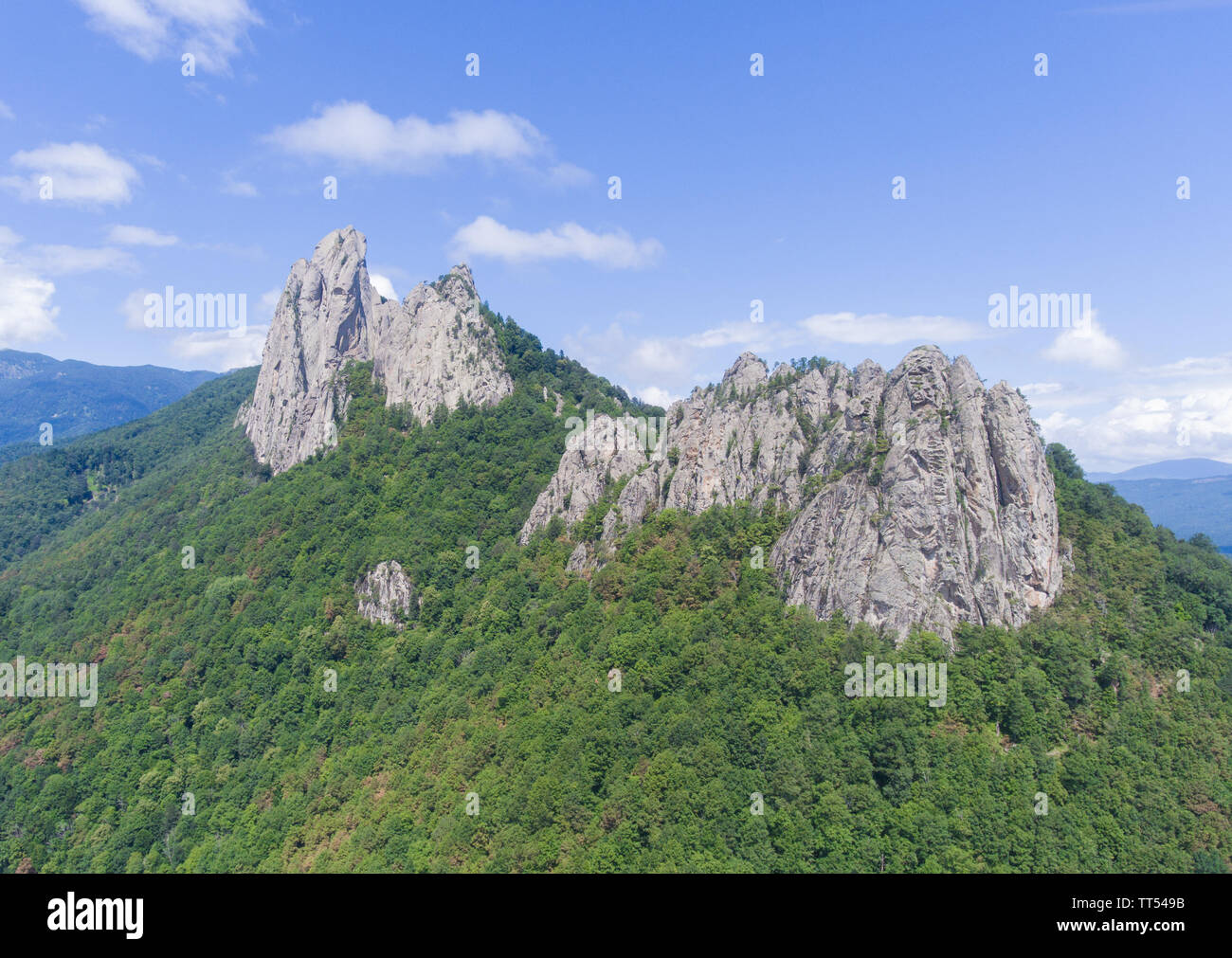 Aerial view. Rock massif. Forest covered a large rock Stock Photo - Alamy