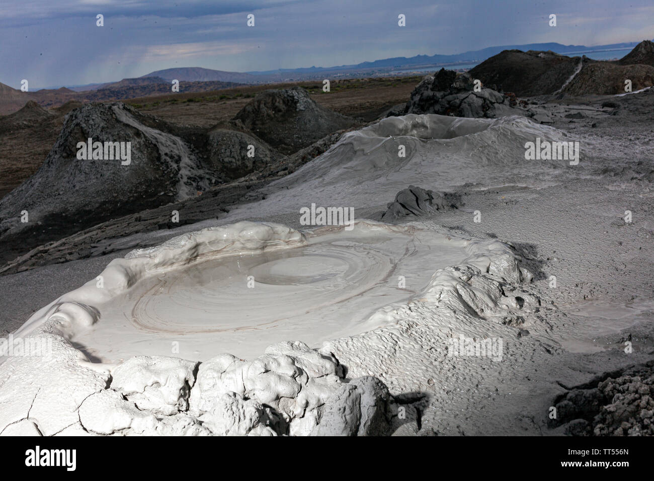 Mud Volcanoes of Gobustan, bubbling up to the surface. Baku, Azerbaijan ...