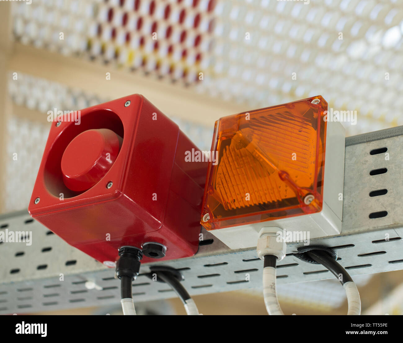 The fire alarm system. The combination of sound and light alert Stock ...