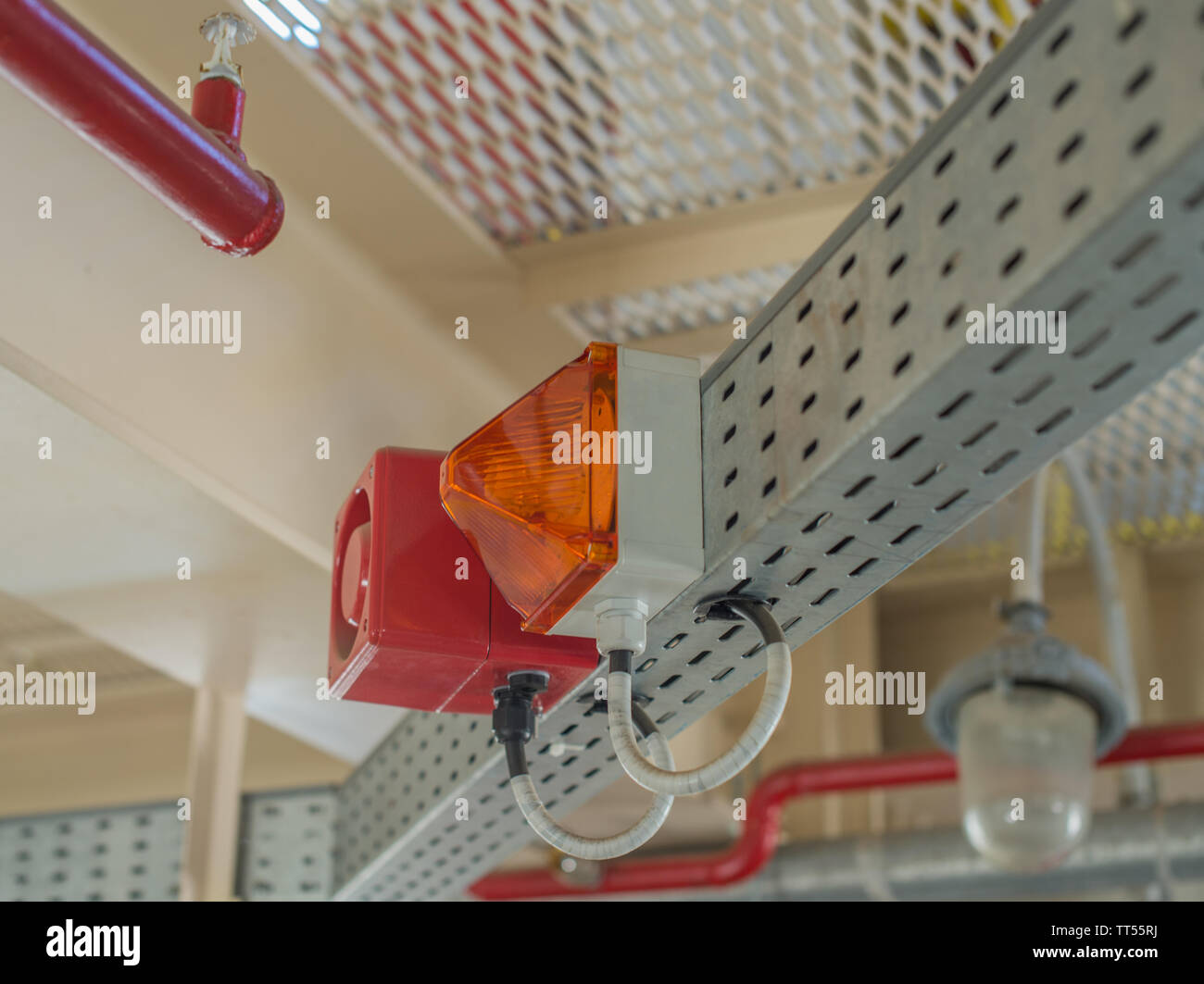 The fire alarm system. The combination of sound and light alert Stock ...