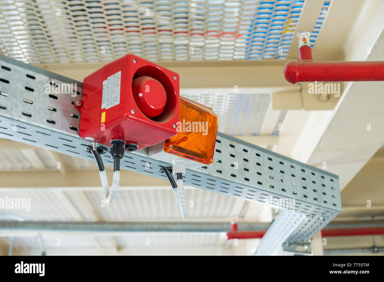 The fire alarm system. The combination of sound and light alert Stock ...