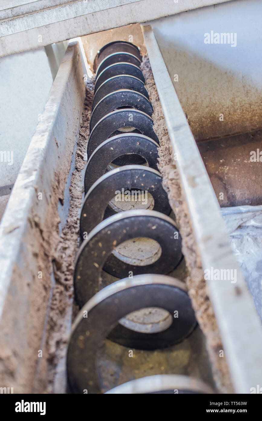 Horizontal screw conveyor Stock Photo - Alamy