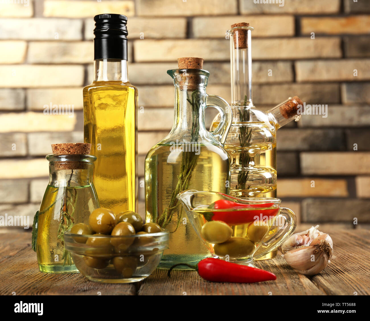 Different sorts of cooking oil, close-up Stock Photo - Alamy