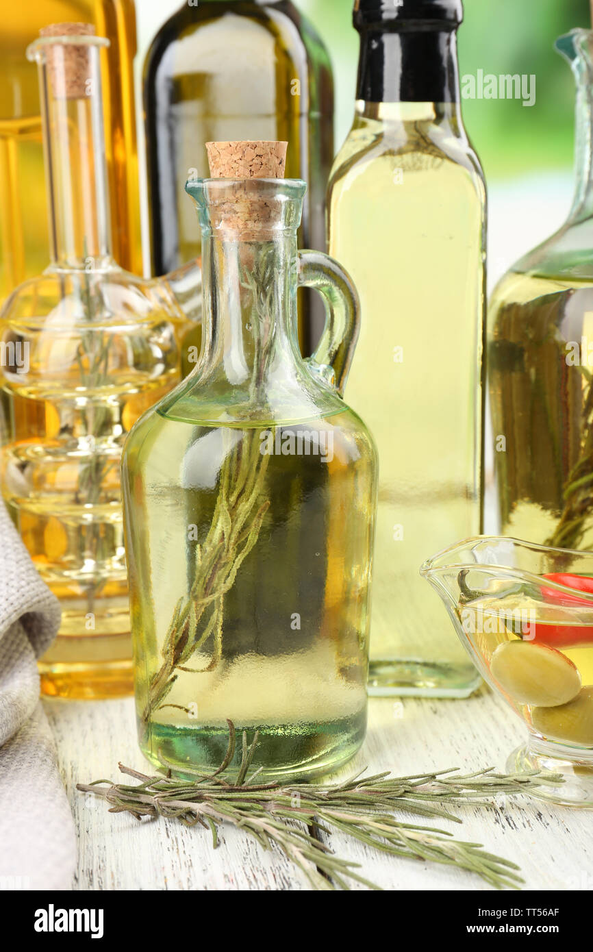 Different sorts of cooking oil, close-up Stock Photo - Alamy