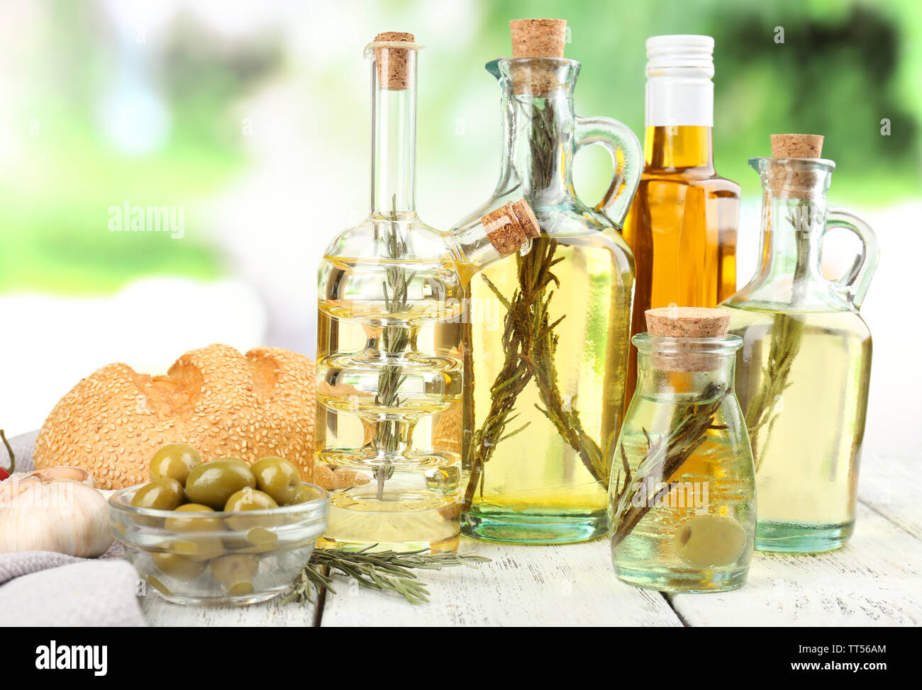 Different sorts of cooking oil, close-up Stock Photo - Alamy