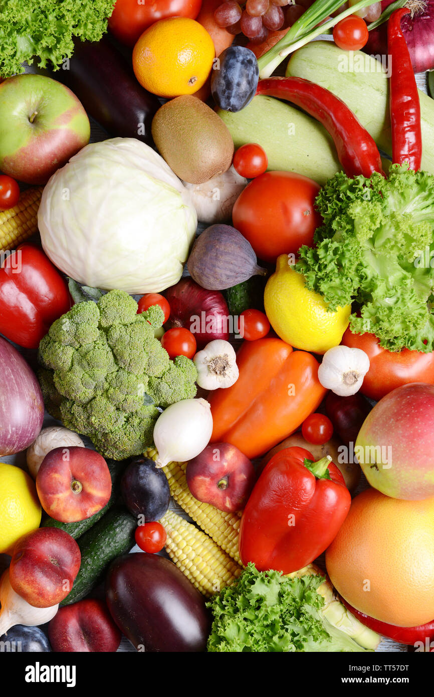 Fresh organic fruits and vegetables close-up Stock Photo - Alamy