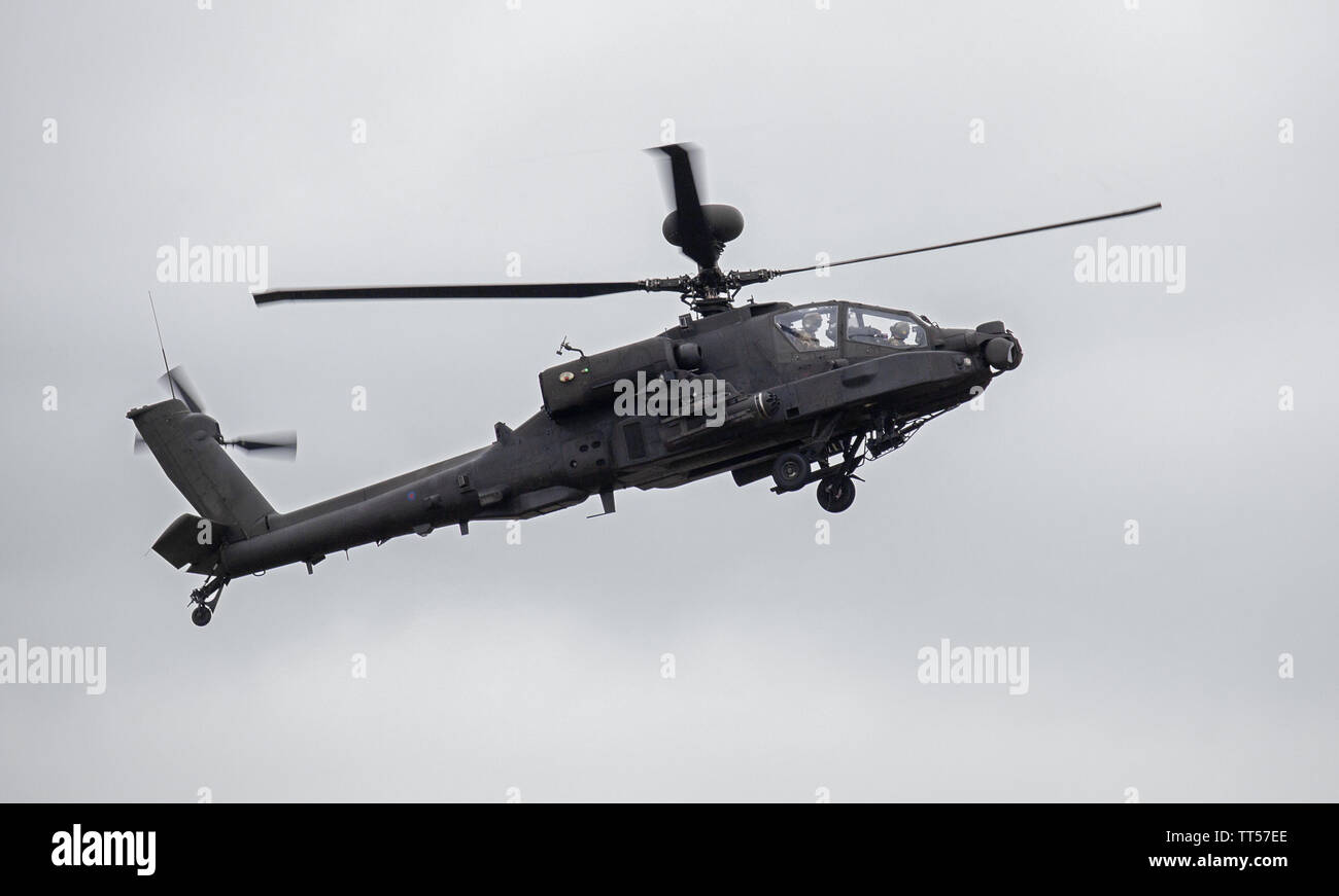AgustaWestland Apache AH Mk1 in flight at Duxford Aerodrome ...