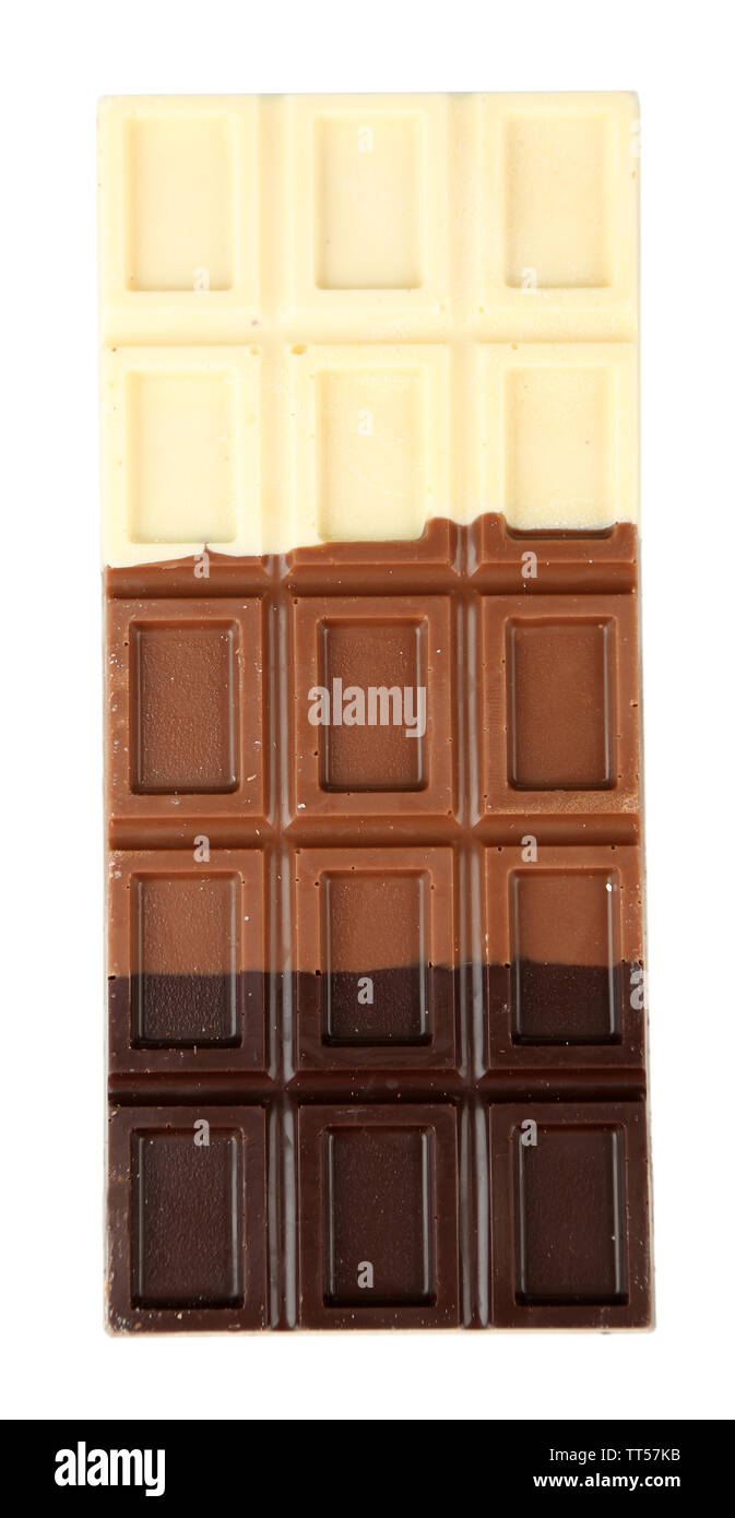 Chocolate bar isolated on white Stock Photo - Alamy
