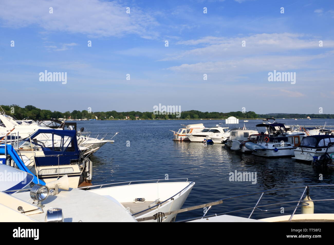 Lake voyage with a boat in Werder/Havel, Potsdam, Brandenburg in ...