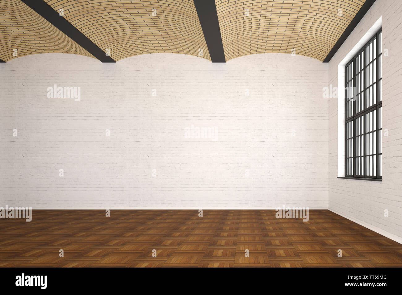 rustic emty room with stone wall - Illustration Stock Photo - Alamy