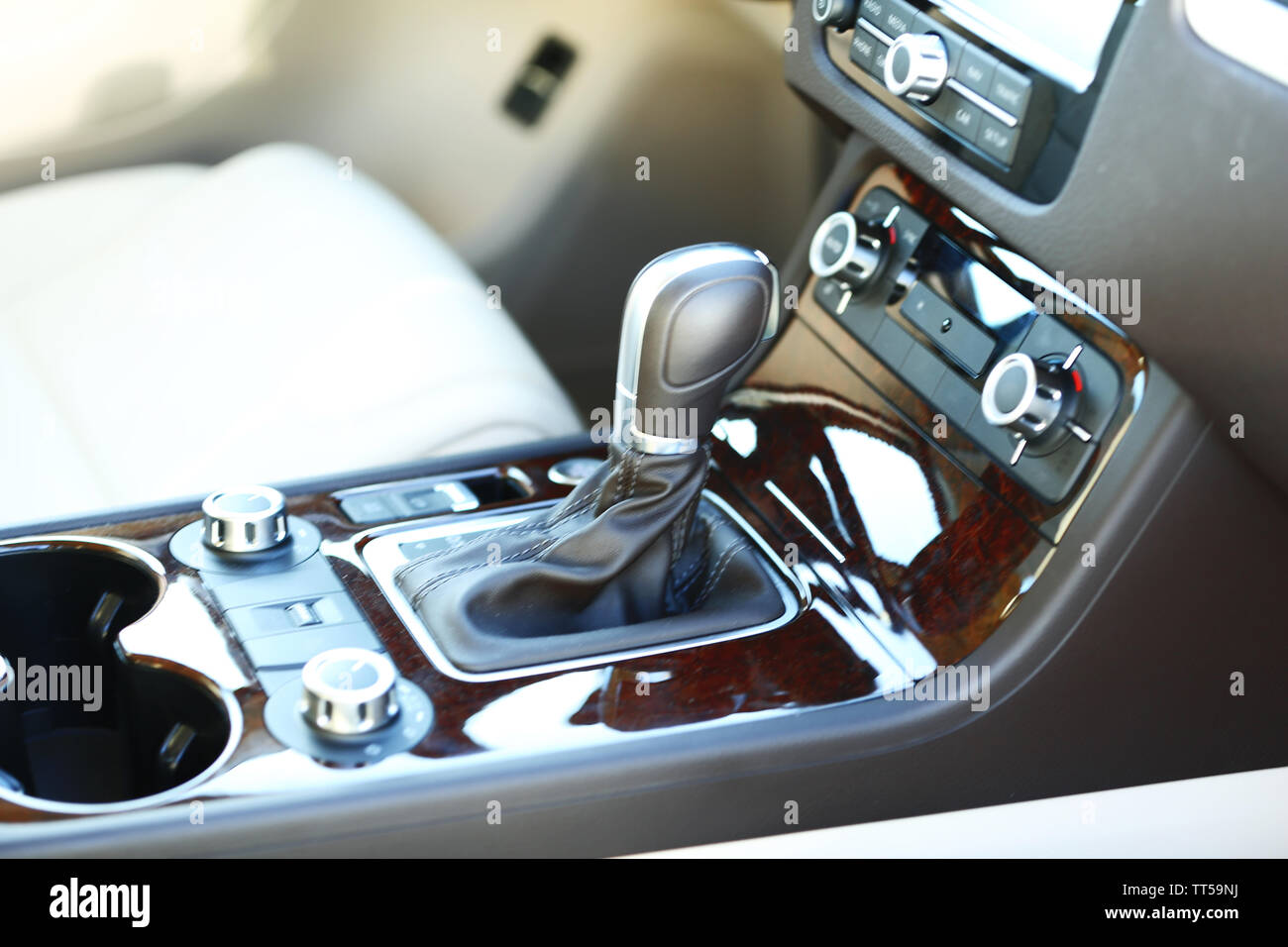 Interior view of car with black salon Stock Photo - Alamy