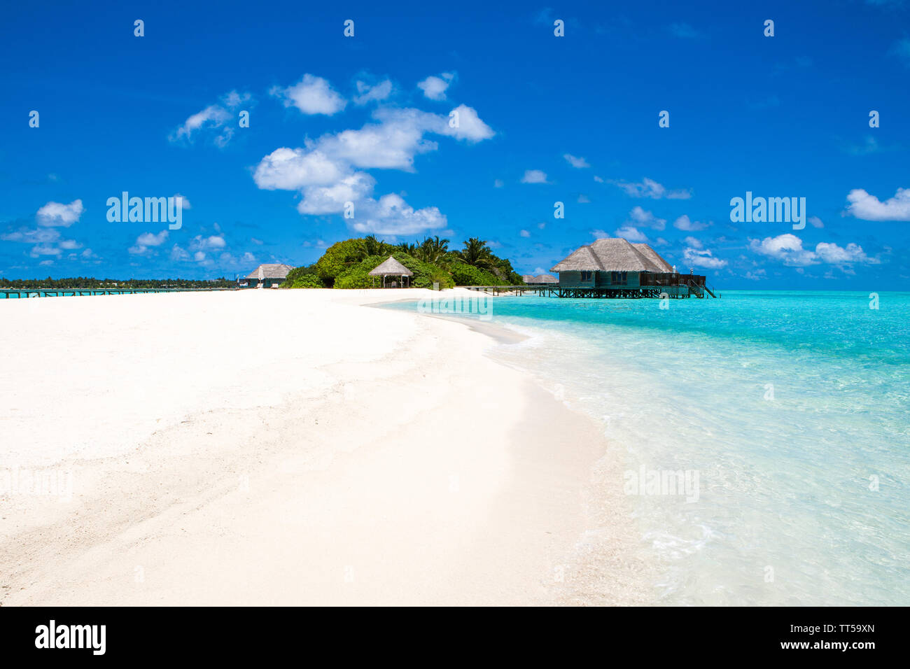 The beautiful landscape of the deserted Indian Ocean sandy beach ...