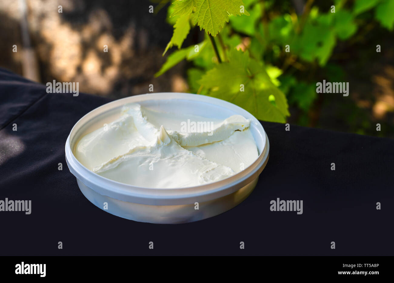 Clotted cream (butter cream) for Turkish breakfast. Meshur Afyon ...